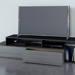 Nexera Tv Stand, 72", Bark Gray/Black