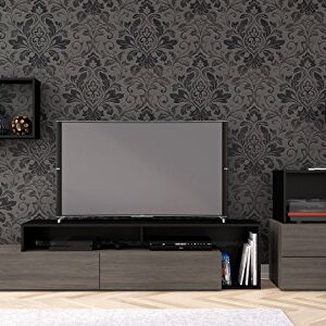 Nexera Tv Stand, 72", Bark Gray/Black