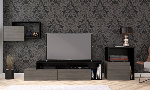 Nexera Tv Stand, 72", Bark Gray/Black