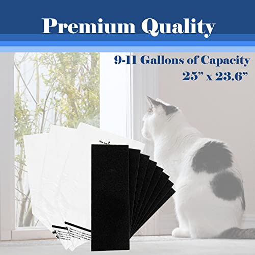 100 Pack Waste Drawer Liners Compatible with All Litter Robot Models, 9-11 Gallons Litter Box Liners, Plus 8 Pack Activated Charcoal Filters