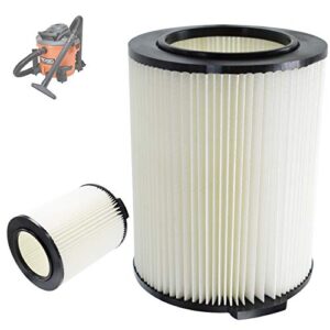 VF4000 Replacement Filter for Ridgid 72947 Wet Dry Vac 5 to 20-Gallon 6-9 Gal Husky Craftsman 17816 Vacuum Compatible WD5500 WD0671 WD1270 RV2400A RV2600B Washable & Reusable Standard Wet/dry Vac Filt