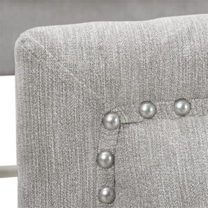 Jennifer Taylor Home Marcella Upholstered Shelter Headboard Bed Set, King, Silver Grey Polyester