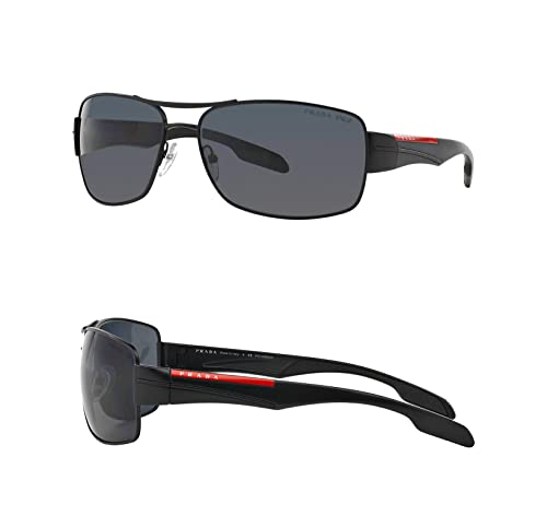 Prada Linea Rossa SPS53N Polarized Sunglasses Shiny Black w/Grey Gradient (7AX-5W1) PS 53NS 7AX5W1 65mm Authentic