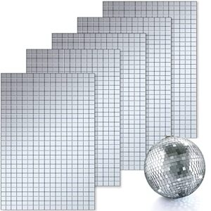 3600 pieces mirrors mosaic tiles disco ball mirror tiles self-adhesive real square glass mirror diy tiles for craft diy glass tiles decorations making (silver,0.2 inch)