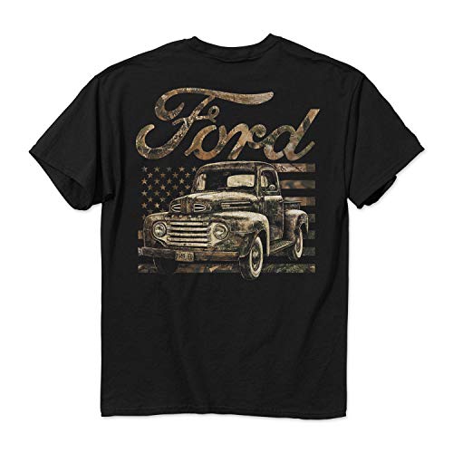 Buck Wear Ford-49 Camo Flag 5 oz T-Shirt, 2XL