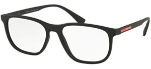 prada linea rossa ps 05lv men’s eyeglasses black rubber 55