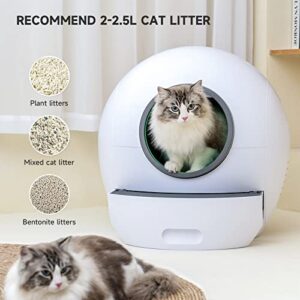 ELS PET Self Cleaning Cat Litter Box, No Scooping Automatic Litter Box for Multiple Cats, Health/Safety/Odorless, 60L Large Smart Cat Litter Box with APP Control