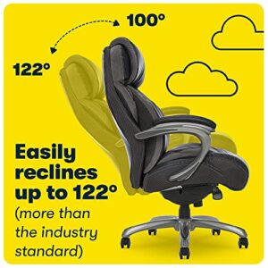 Serta Big and Tall Executive Office Chair with AIR Technology and Smart Layers Premium Elite Foam, Supports up to 350 Pounds, Bonded Leather, Black