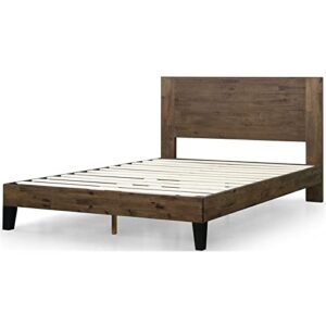 zinus tonja wood platform bed frame with headboard / mattress foundation with wood slat support / no box spring needed / easy assembly, queen