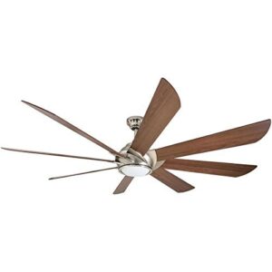 harbor breeze hydra 70 inch brushed nickel indoor ceiling fan with light and remote control (8-blade)