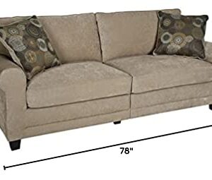 Serta Copenhagen 78" Sofa - Pillowed Back Cushions and Rounded Arms, Durable Modern Upholstered Fabric - Marzipan