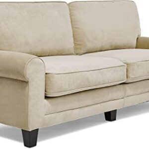 Serta Copenhagen 78" Sofa - Pillowed Back Cushions and Rounded Arms, Durable Modern Upholstered Fabric - Marzipan