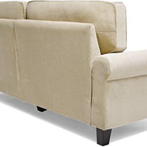 Serta Copenhagen 78" Sofa - Pillowed Back Cushions and Rounded Arms, Durable Modern Upholstered Fabric - Marzipan