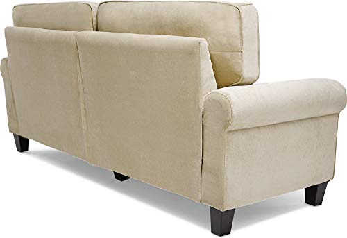 Serta Copenhagen 78" Sofa - Pillowed Back Cushions and Rounded Arms, Durable Modern Upholstered Fabric - Marzipan