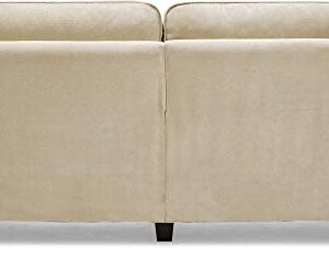 Serta Copenhagen 78" Sofa - Pillowed Back Cushions and Rounded Arms, Durable Modern Upholstered Fabric - Marzipan