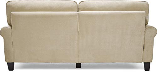 Serta Copenhagen 78" Sofa - Pillowed Back Cushions and Rounded Arms, Durable Modern Upholstered Fabric - Marzipan