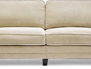 Serta Copenhagen 78" Sofa - Pillowed Back Cushions and Rounded Arms, Durable Modern Upholstered Fabric - Marzipan