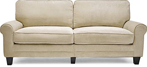 Serta Copenhagen 78" Sofa - Pillowed Back Cushions and Rounded Arms, Durable Modern Upholstered Fabric - Marzipan