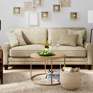 Serta Copenhagen 78" Sofa - Pillowed Back Cushions and Rounded Arms, Durable Modern Upholstered Fabric - Marzipan