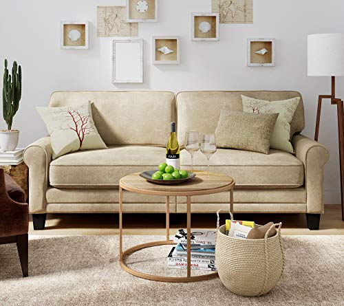 Serta Copenhagen 78" Sofa - Pillowed Back Cushions and Rounded Arms, Durable Modern Upholstered Fabric - Marzipan