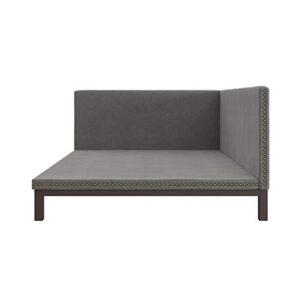 DHP Dale Upholstered Daybed/Sofa Bed Frame, Full Size, Grey Linen