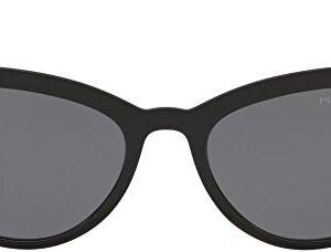 Prada Catwalk PR 01VS 1AB5Z1 Black Plastic Cat-Eye Sunglasses Grey Polarized Lens