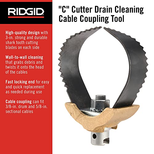 RIDGID 52822 Model T-232 H-D 3" "C" Cutter Cable Coupling Drain Cleaning Tool