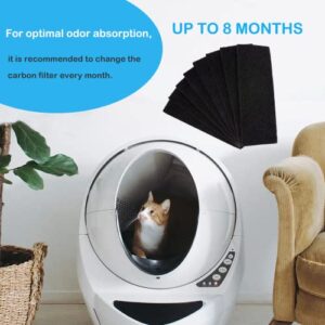 8 Pack Carbon Filters Compatible with Litter-Robot 3, Activated Charcoal Cat Litter Box Replacement Filters Thickened & Durable to Absorbs Odors | Controls Moisture | Keep Home Fresh