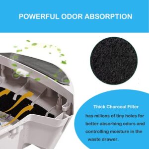 8 Pack Carbon Filters Compatible with Litter-Robot 3, Activated Charcoal Cat Litter Box Replacement Filters Thickened & Durable to Absorbs Odors | Controls Moisture | Keep Home Fresh