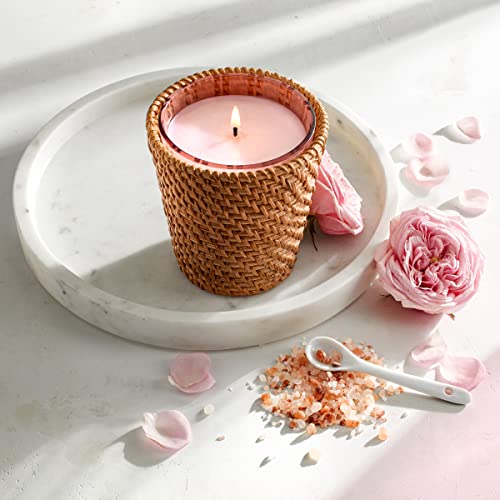 NEST Fragrances Himalayan Salt & Rosewater Scented Classic, Long-Lasting Candle for Home with Rattan Sleeve, 8 Oz