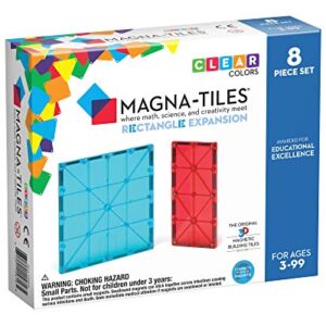 Magna Tiles Rectangles Expansion Set, The Original Magnetic Building Tiles for Creative Open-Ended Play, Educational Toys for Children Ages 3 Years + (8 Pieces)