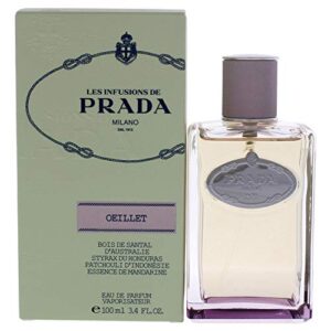 prada les infusions oiellet eau de parfum, 3.4 ounce, clear