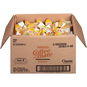 nestle coffee mate coffee creamer, hazelnut, liquid creamer singles, box of 360 singles