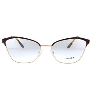 Prada PR 62XV 04E1O1 Matte Red Gold Metal Cat-Eye Eyeglasses 54mm