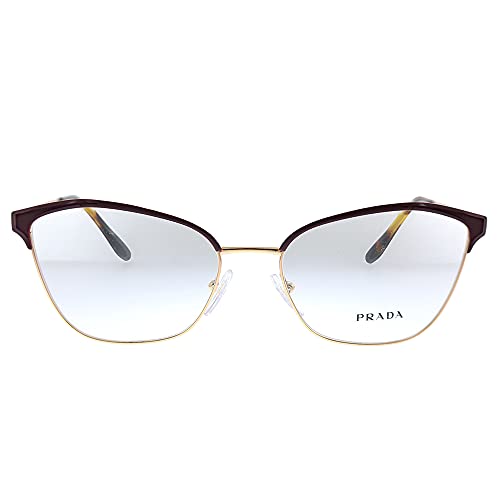 Prada PR 62XV 04E1O1 Matte Red Gold Metal Cat-Eye Eyeglasses 54mm