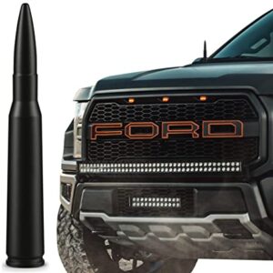 EcoAuto Bullet Antenna Replacement for Dodge RAM & Ford F150 F250 F350 Super Duty Ford Raptor Bronco Trucks - Anti-Theft Design - Short Replacement Antenna 1990 - Current (Matte Black)