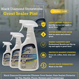 Black Diamond Stoneworks Ultimate Grout Sealer: Stain Sealant Protector for Tile, Marble, Floors, Showers and Countertops.