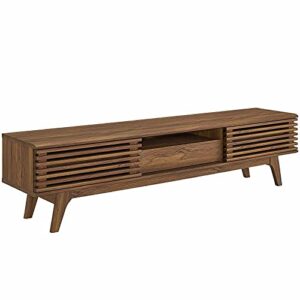 modway render 70″ mid-century modern low profile entertainment tv stand, 70 inch, walnut walnut