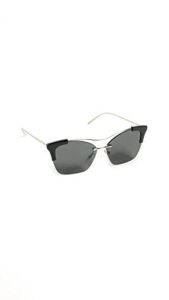 prada pr 21us kui5s0 black/gold plastic cat-eye sunglasses grey lens