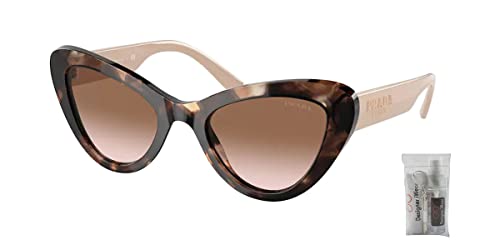 Prada PR13YS 07R0A6 52MM Havana/Brown Gradient Cat Eye Sunglasses for Women + BUNDLE With Designer iWear Complimentary Eyewear Kit