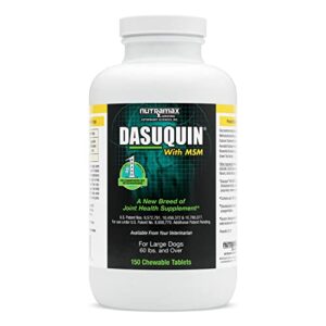 nutramax dasuquin with msm joint health supplement for large dogs – with glucosamine, msm, chondroitin, asu, boswellia serrata extract, and green tea extract, 150 chewable tablets