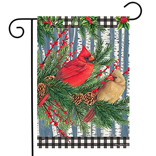 Winter Birch Tree Cardinals Garden Flag 12.5" x 18" Briarwood Lane