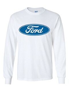 licensed ford logo long sleeve novelty t-shirt fomoco truck mustang performance white x-large