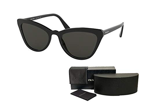 Prada PR01VS CATWALK 1AB5S0 56M Black/Grey Cat Eye Sunglasses For Women + BUNDLE With Designer iWear Complimentary Eyewear Kit