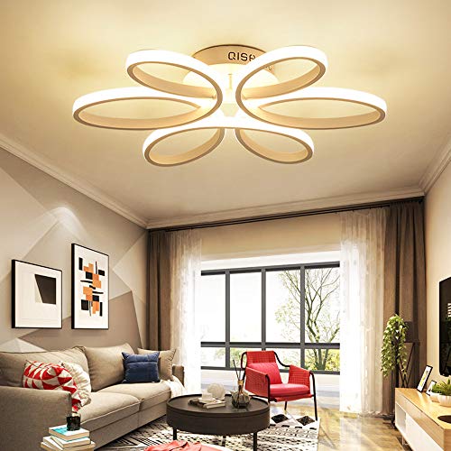 ZipLighting Modern LED Ceiling Light Dimmable Ceiling Lighting with Remote Round Ceiling Light Fixture Ceiling Lamp Flower Shape for Dinning Room Bedroom Kitchen Hallway 80W Decorative Lamp (74CM)