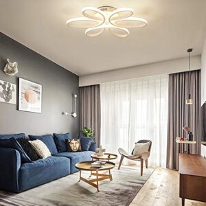 ZipLighting Modern LED Ceiling Light Dimmable Ceiling Lighting with Remote Round Ceiling Light Fixture Ceiling Lamp Flower Shape for Dinning Room Bedroom Kitchen Hallway 80W Decorative Lamp (74CM)