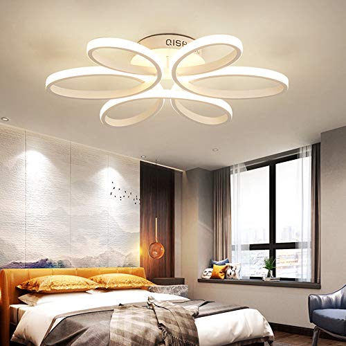 ZipLighting Modern LED Ceiling Light Dimmable Ceiling Lighting with Remote Round Ceiling Light Fixture Ceiling Lamp Flower Shape for Dinning Room Bedroom Kitchen Hallway 80W Decorative Lamp (74CM)