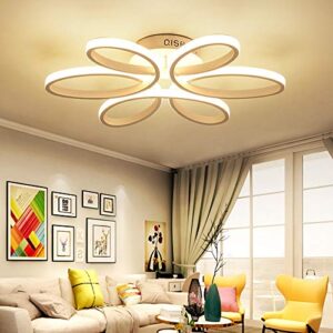 ZipLighting Modern LED Ceiling Light Dimmable Ceiling Lighting with Remote Round Ceiling Light Fixture Ceiling Lamp Flower Shape for Dinning Room Bedroom Kitchen Hallway 80W Decorative Lamp (74CM)