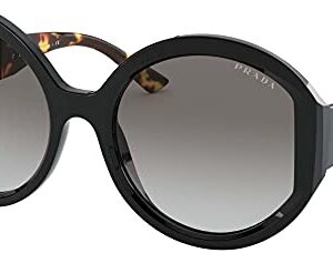 Prada PR 22XS 1AB0A7 Black Plastic Round Sunglasses Grey Gradient Lens