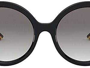 Prada PR 22XS 1AB0A7 Black Plastic Round Sunglasses Grey Gradient Lens